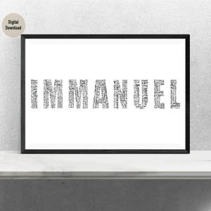 Immanuel: Names of God Scripture Art - KJV Bible Verse Wall Decor ...