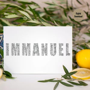 Immanuel: Names of God Scripture Art - KJV Bible Verse Wall Decor ...