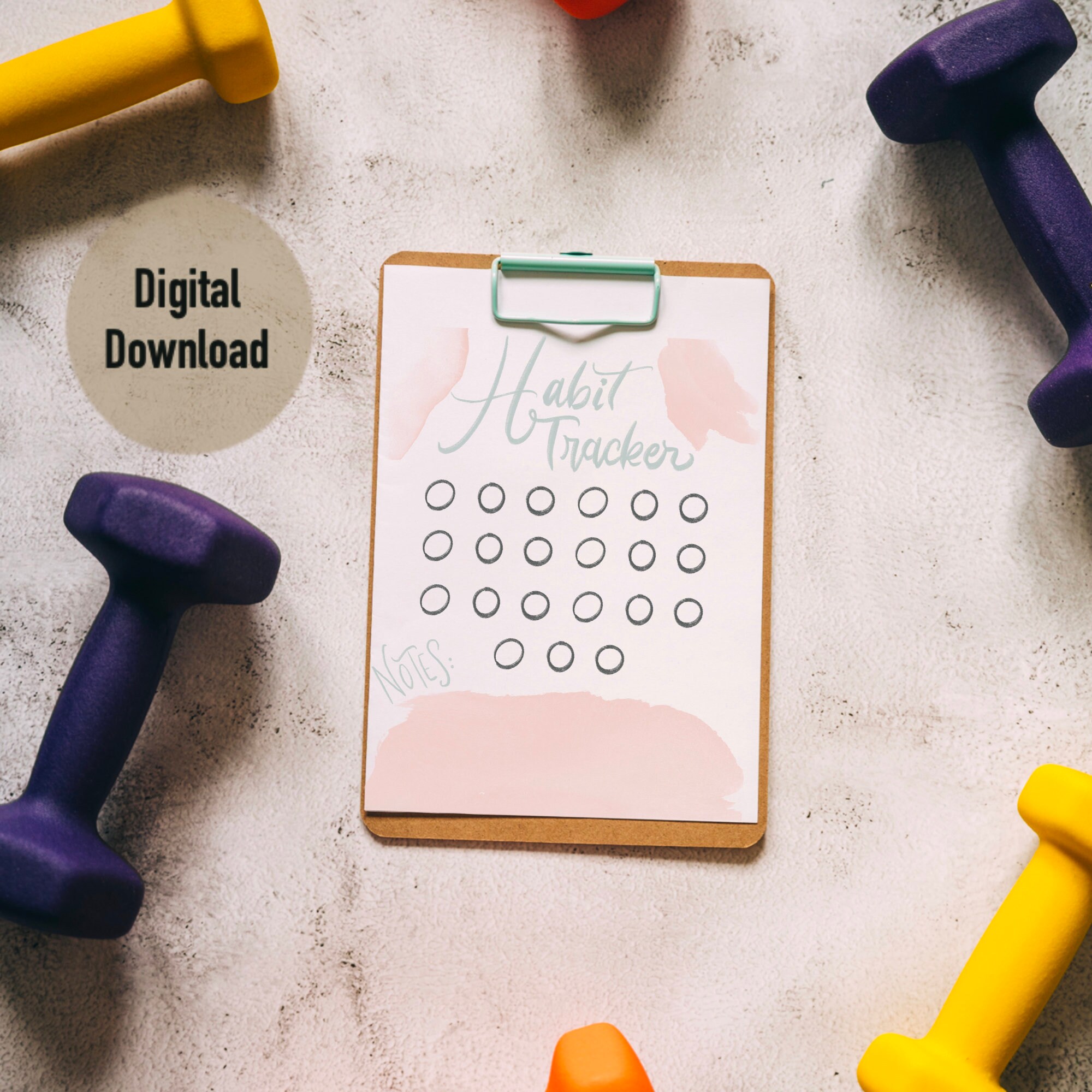 2024 Printable Habit Tracker for Fitness, Reading, or Study Goals. 21 ...