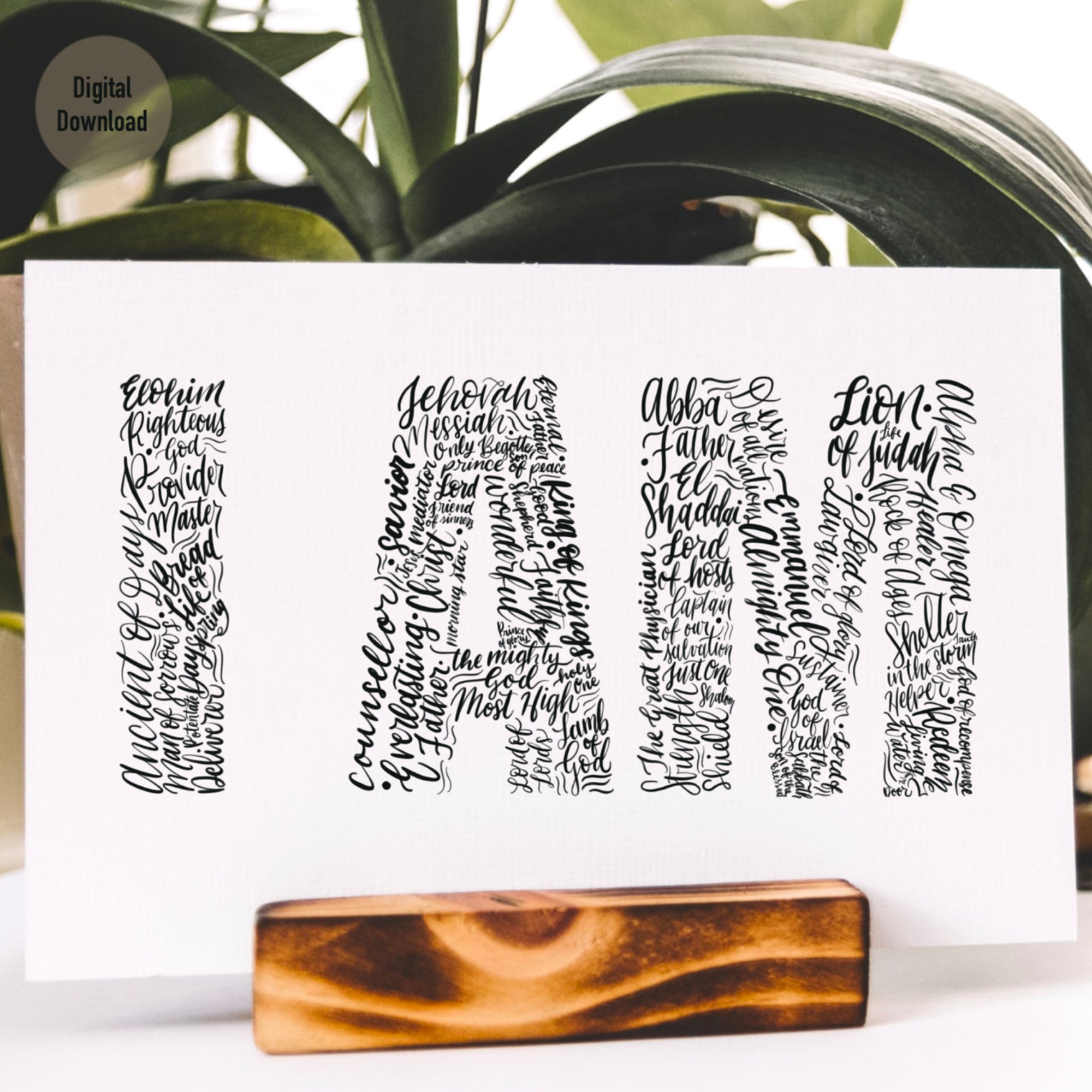 Names of God, Scripture Art Download, Scripture Word Art, King James ...