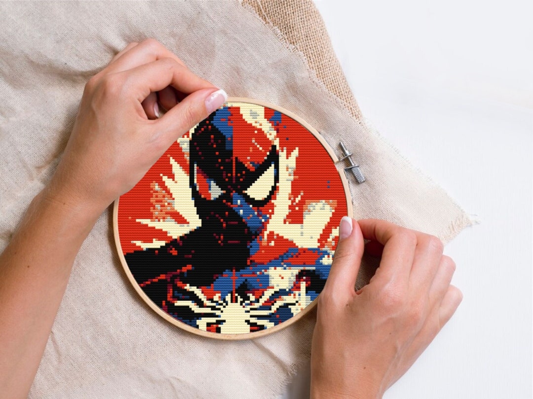 Easy Cross Stitch Pattern of Superhero Only 9 Colours. 100 by - Etsy