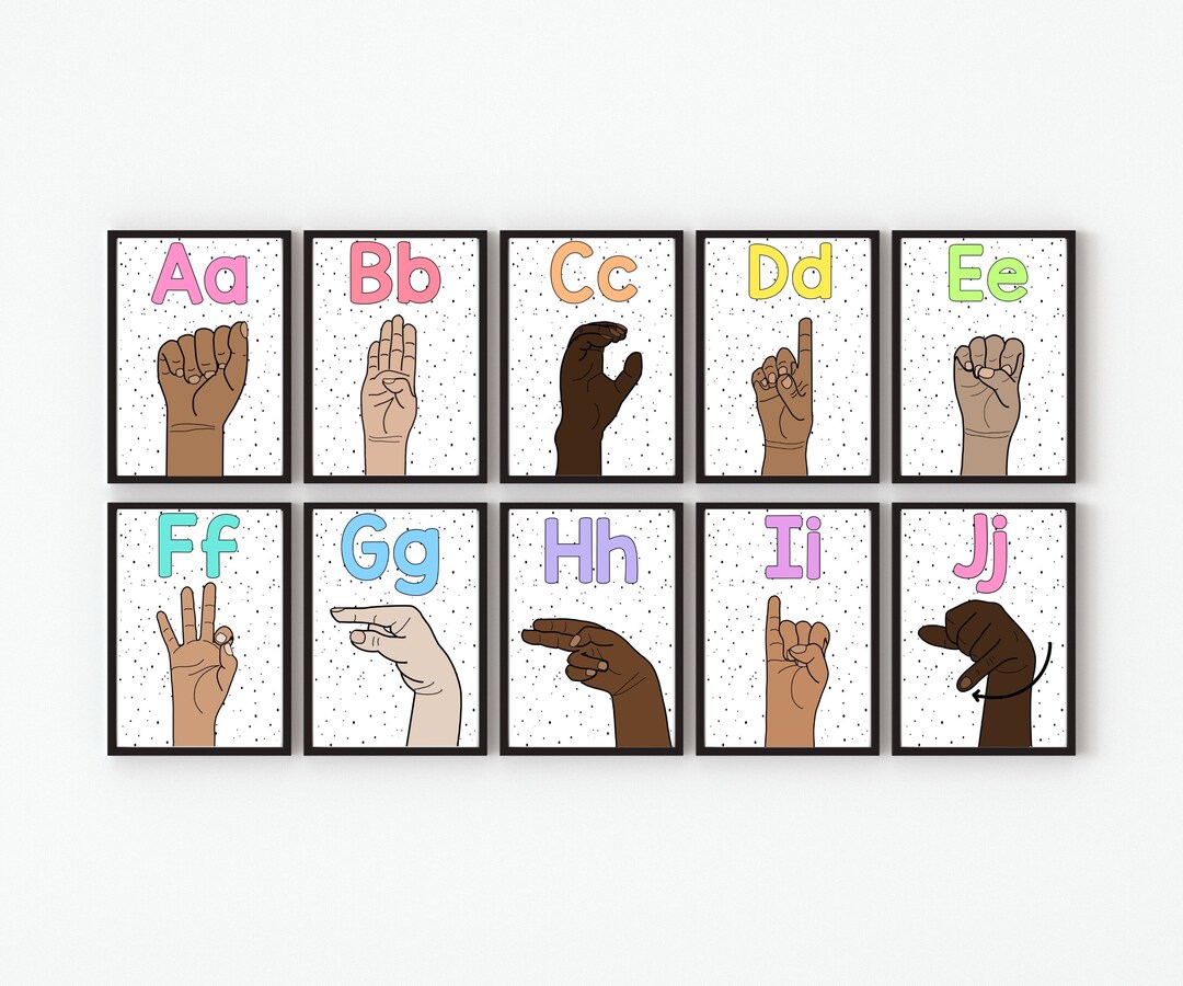 Printable Classroom Decor, ASL Alphabet Posters, Printable Classroom ...