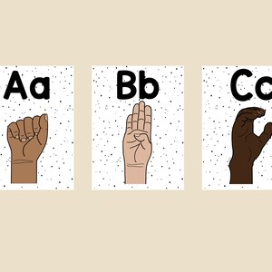 Classroom Decor Printable, ASL Alphabet Posters, Printable Classroom ...