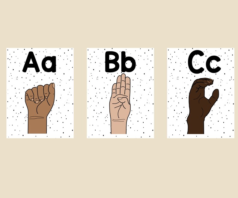 Classroom Decor Printable ASL Alphabet Posters Printable - Etsy