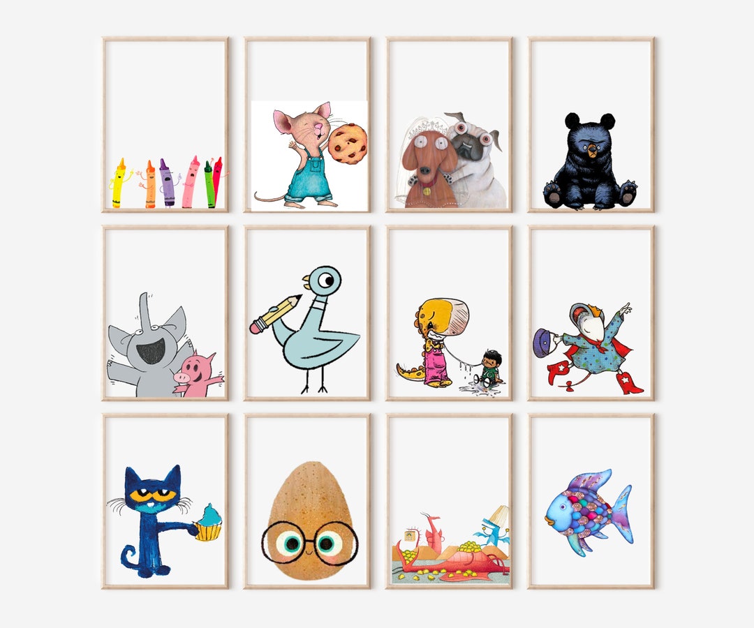 White Background Book Character Posters, Read Poster, Library Poster ...