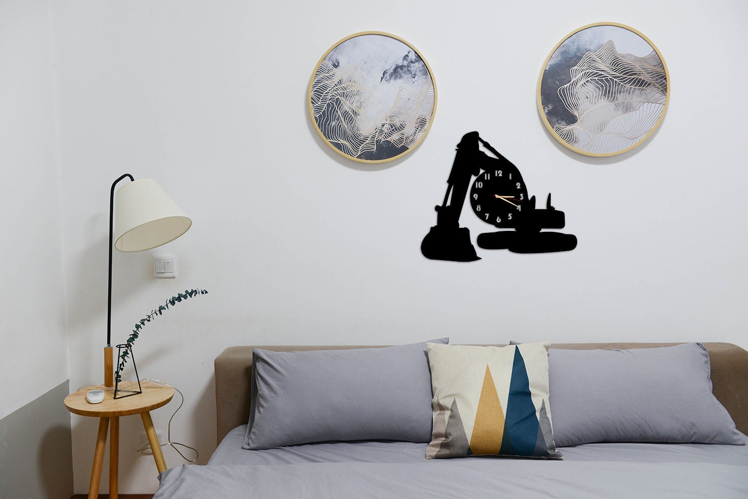 Personalizable Excavator Wall Clock Reconstruction Company - Etsy