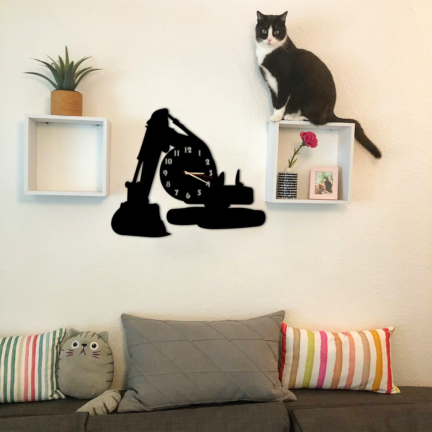 Personalizable Excavator Wall Clock Reconstruction Company - Etsy