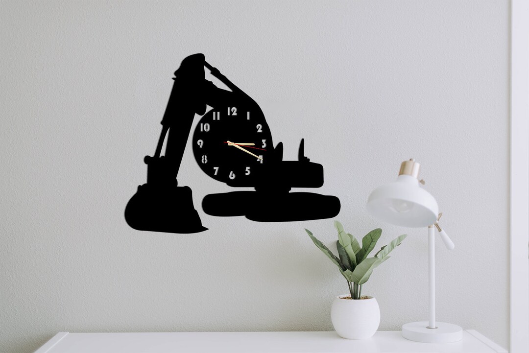 Personalizable Excavator Wall Clock Reconstruction Company - Etsy