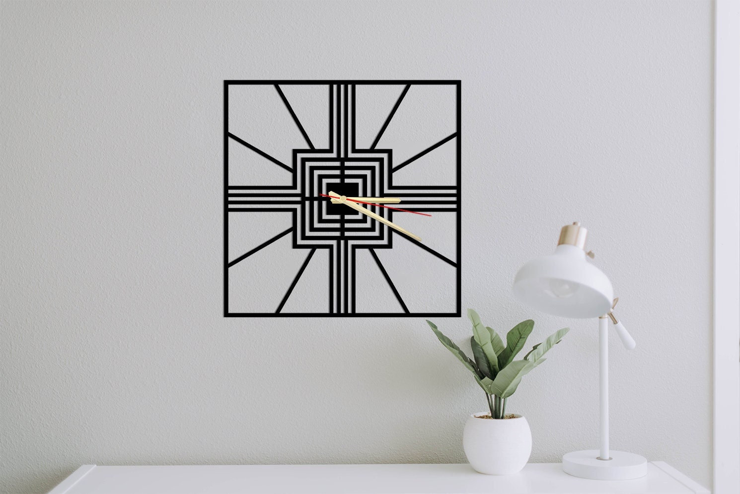 Square Metal Wall Clock Unique Wall Clock Modern Wall Clock ...