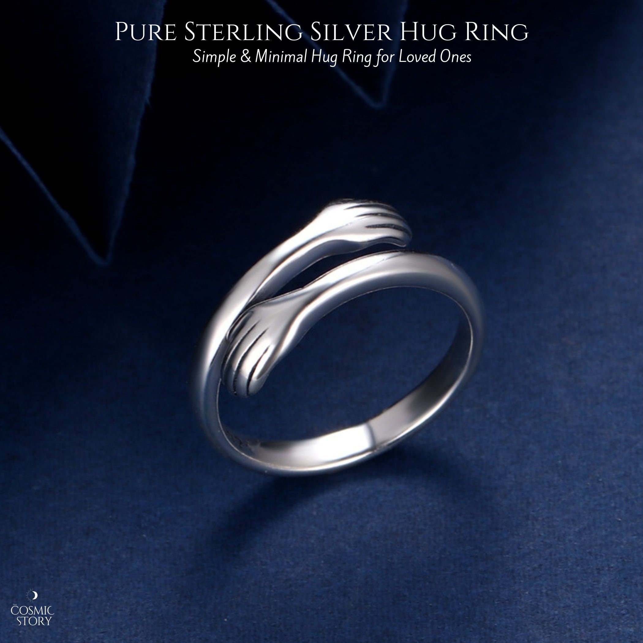 Pure Silver Hug Ring Sterling Silver Hug Ring Love You Ring - Etsy