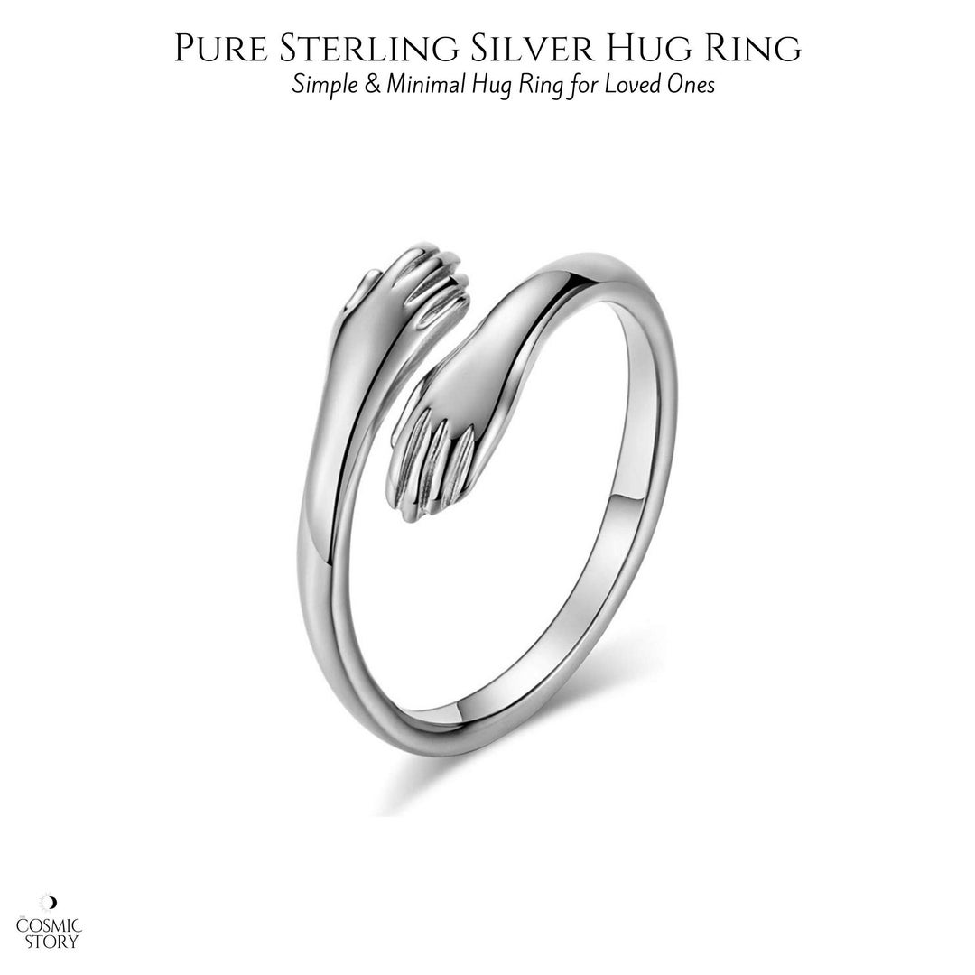 Pure Silver Hug Ring Sterling Silver Hug Ring Love You Ring - Etsy