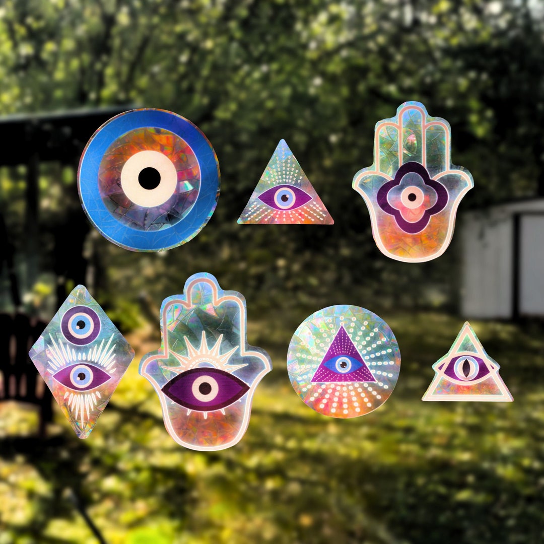 Set of 7 Evil Eye Suncatcher Sticker Protection Evil Eyes - Etsy