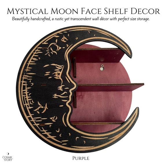 Mystical Moon Face Shelf Décor Wall Décor Crystal Storage - Etsy