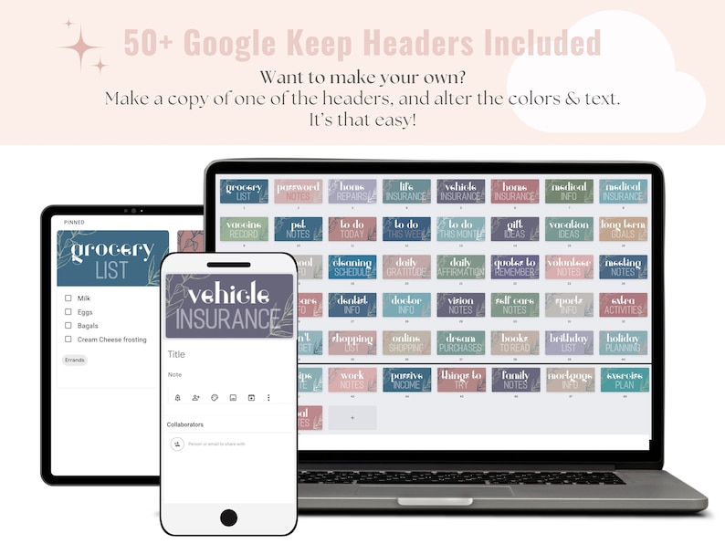 Everyday Google Keep Header Templates for Home, Fully Customizable ...