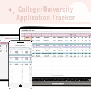 College & University Application Tracker | Google Sheets Student ...