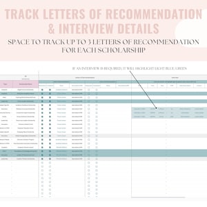 Scholarship Tracker Google Sheets: College, University, Application ...