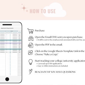 College & University Application Tracker | Google Sheets Student ...