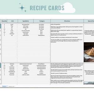Recipe Organizer Google Sheets: Meal Planner With Grocery List, Smart ...