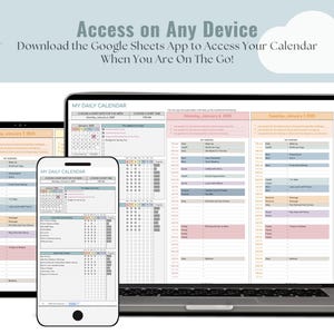 Weekly Digital Planner: Google Sheets Calendar, Habit & Task Tracker ...