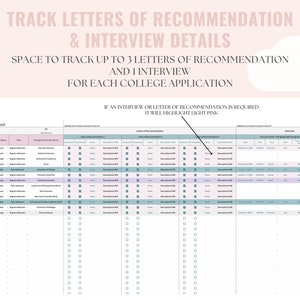 College & University Application Tracker | Google Sheets Student ...
