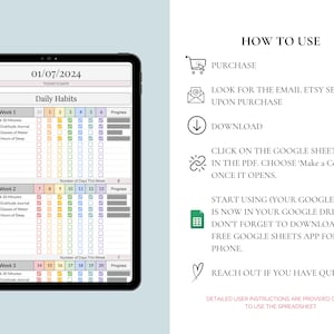 Monthly Planner Google Sheets Template: Task & Habit Tracker (digital ...