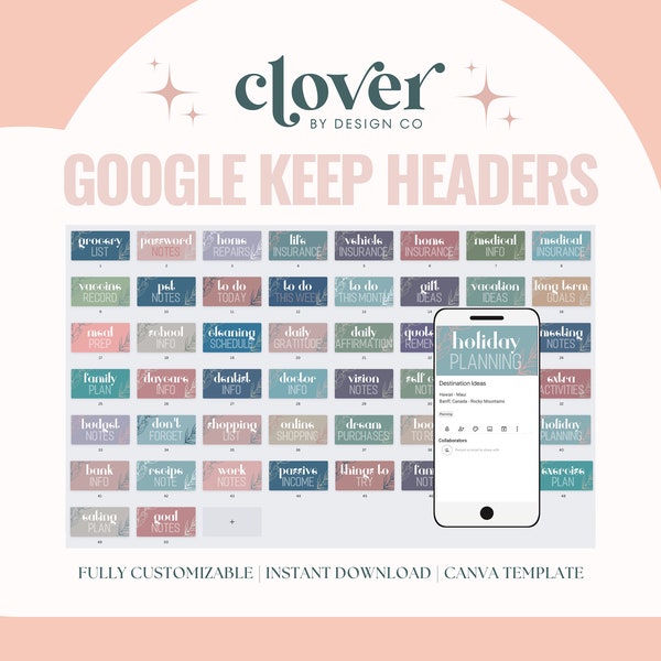 Google Keep Header Template - Etsy