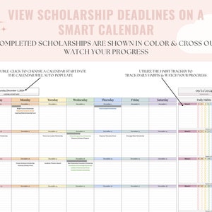 Scholarship Tracker Google Sheets: College, University, Application ...