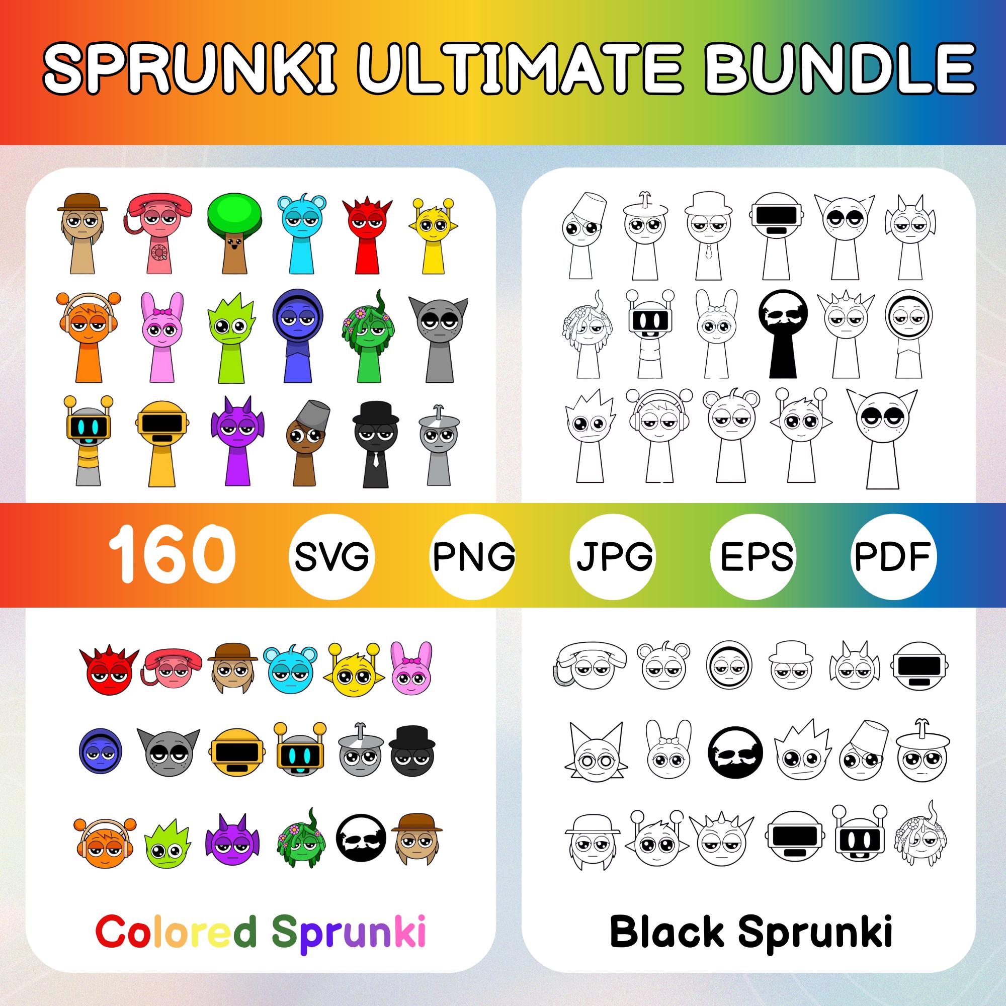 160 Incredibox Ultimate Sprunki Svg Bundle Sprunki Beats Gaming Clipart ...
