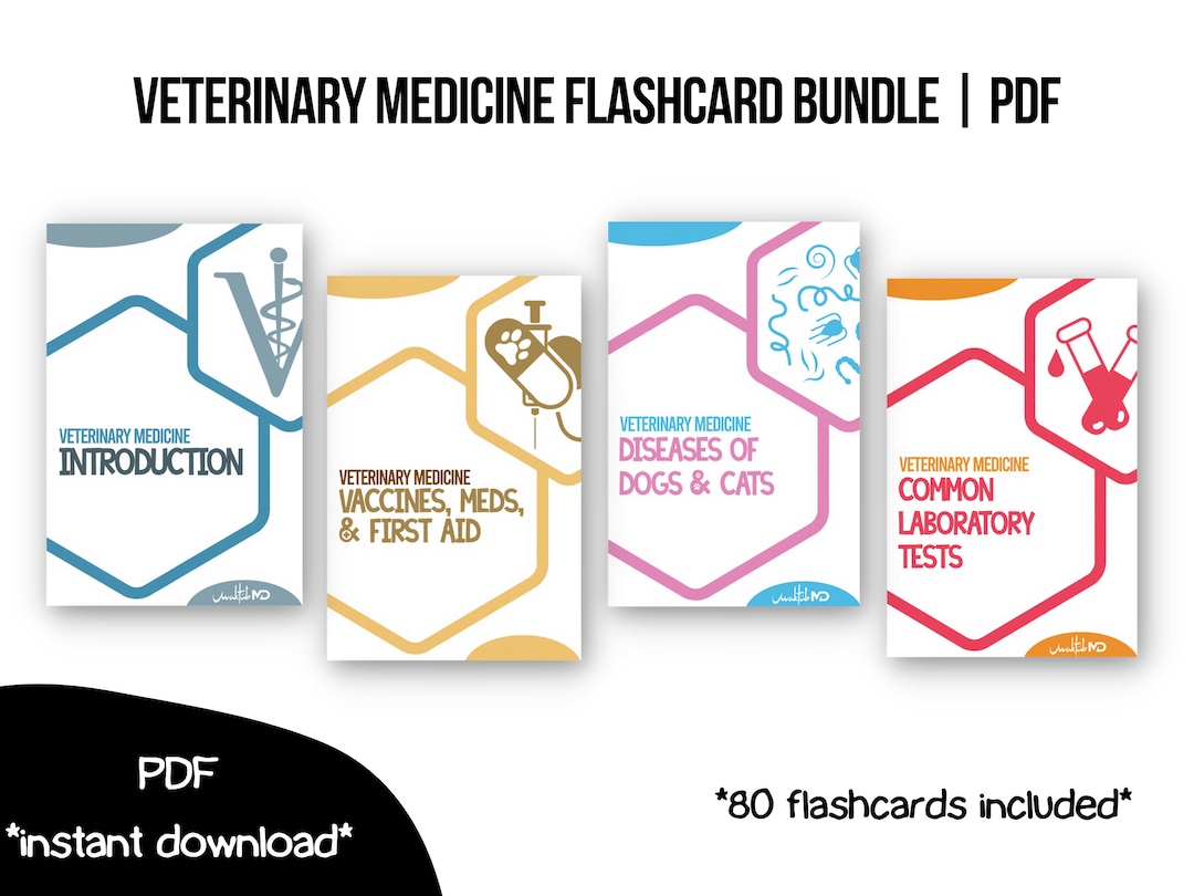 Veterinarian Medicine Bundle/ Veterinary Reference Card Pocket Guide ...