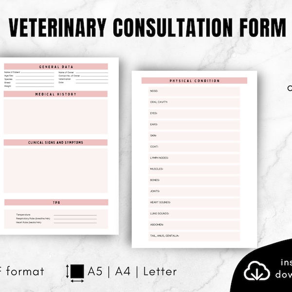 Veterinary Intake Form - Etsy