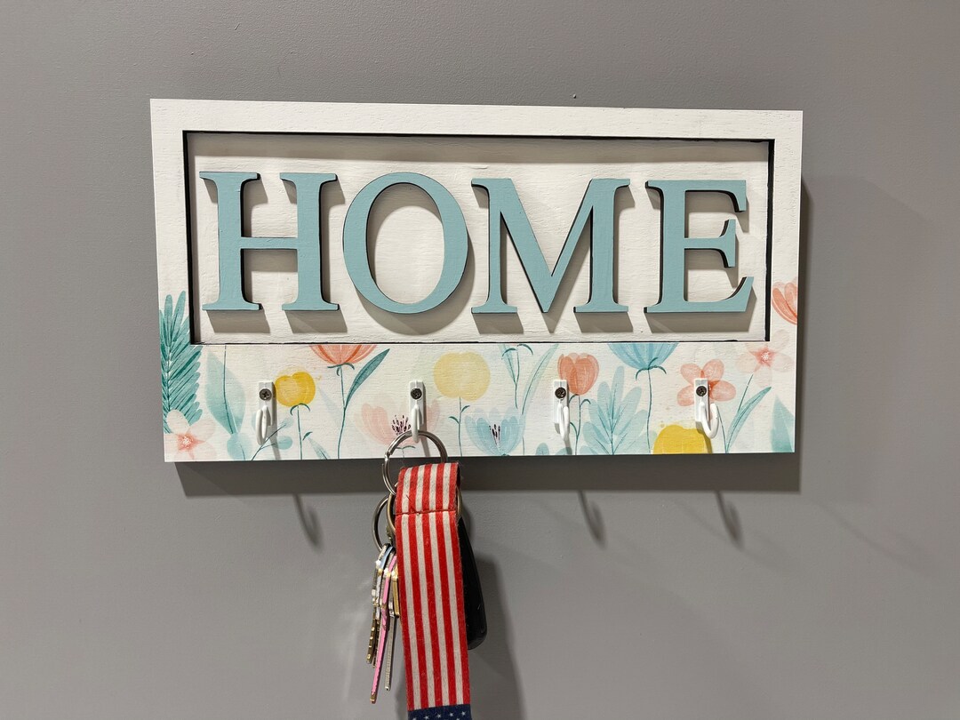 Home Key Holder UV Printed Key Holder Flower Key Holder Wood Key Holder ...