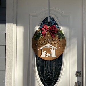 Our Home Believes Door Hanger, Christmas Door Hanger, Christmas Home ...