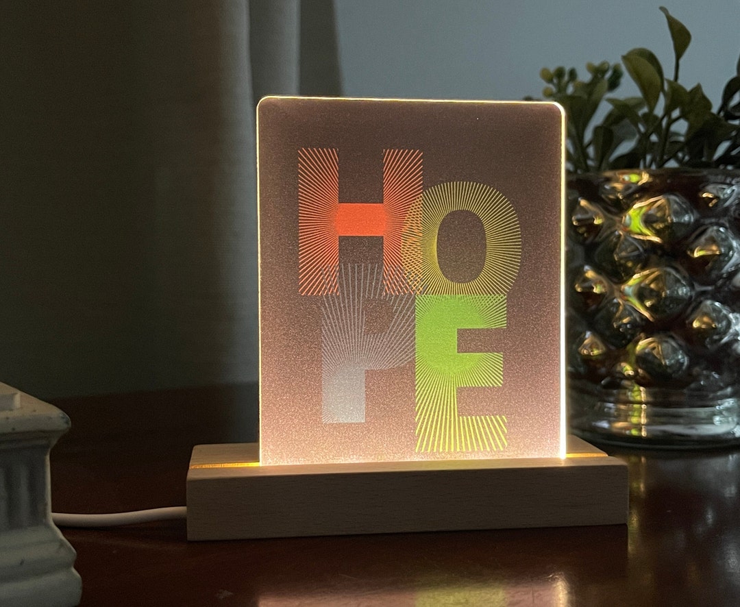Acrylic Colorful Hope Sign Light Acrylic Night LED Light Christian ...