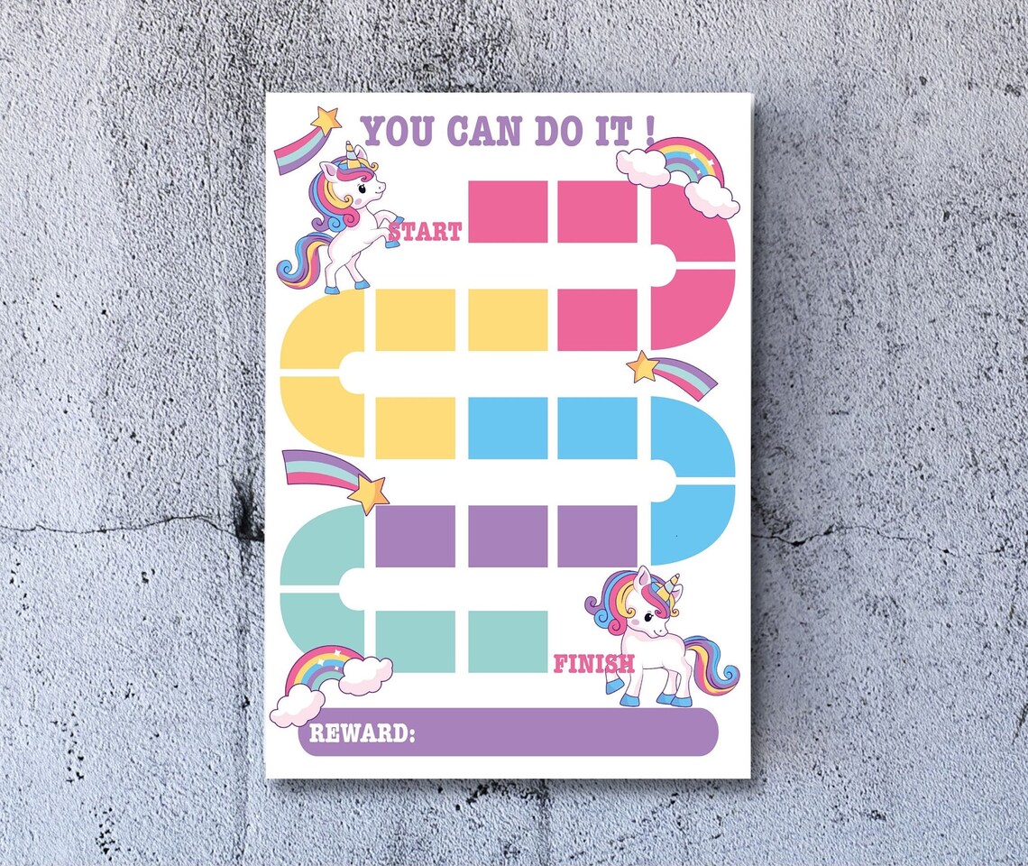 Unicorn Rainbow Printable Reward Chart for Kids - Digital Download ...