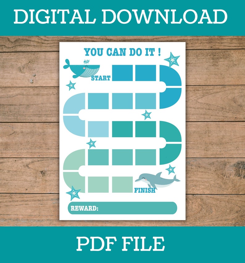 Sea Life Printable Reward Chart for Kids - Digital Download / Marine ...