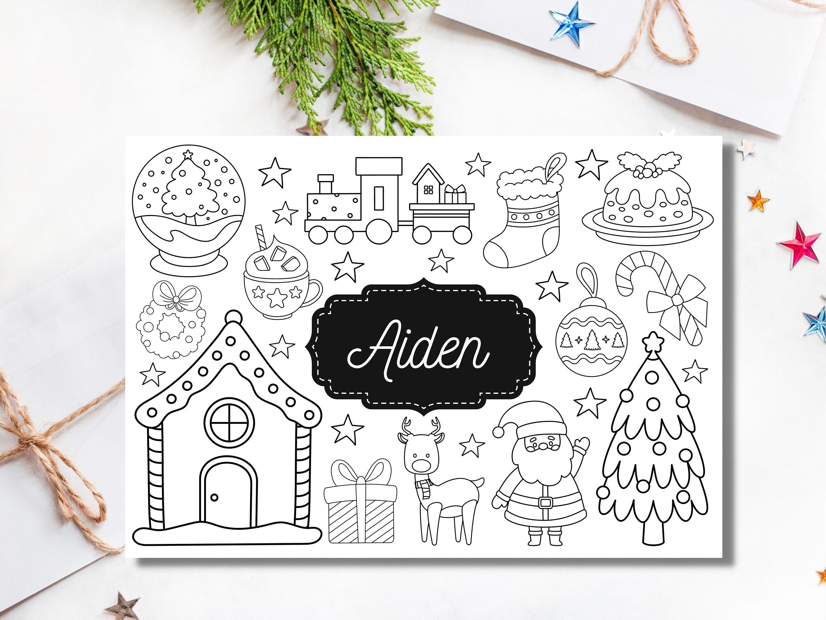 Editable Printable Christmas Colouring Placemats Christmas Colouring ...