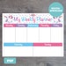 Printable Weekly Schedule for Kids - Digital Download / Pastel Unicorn ...