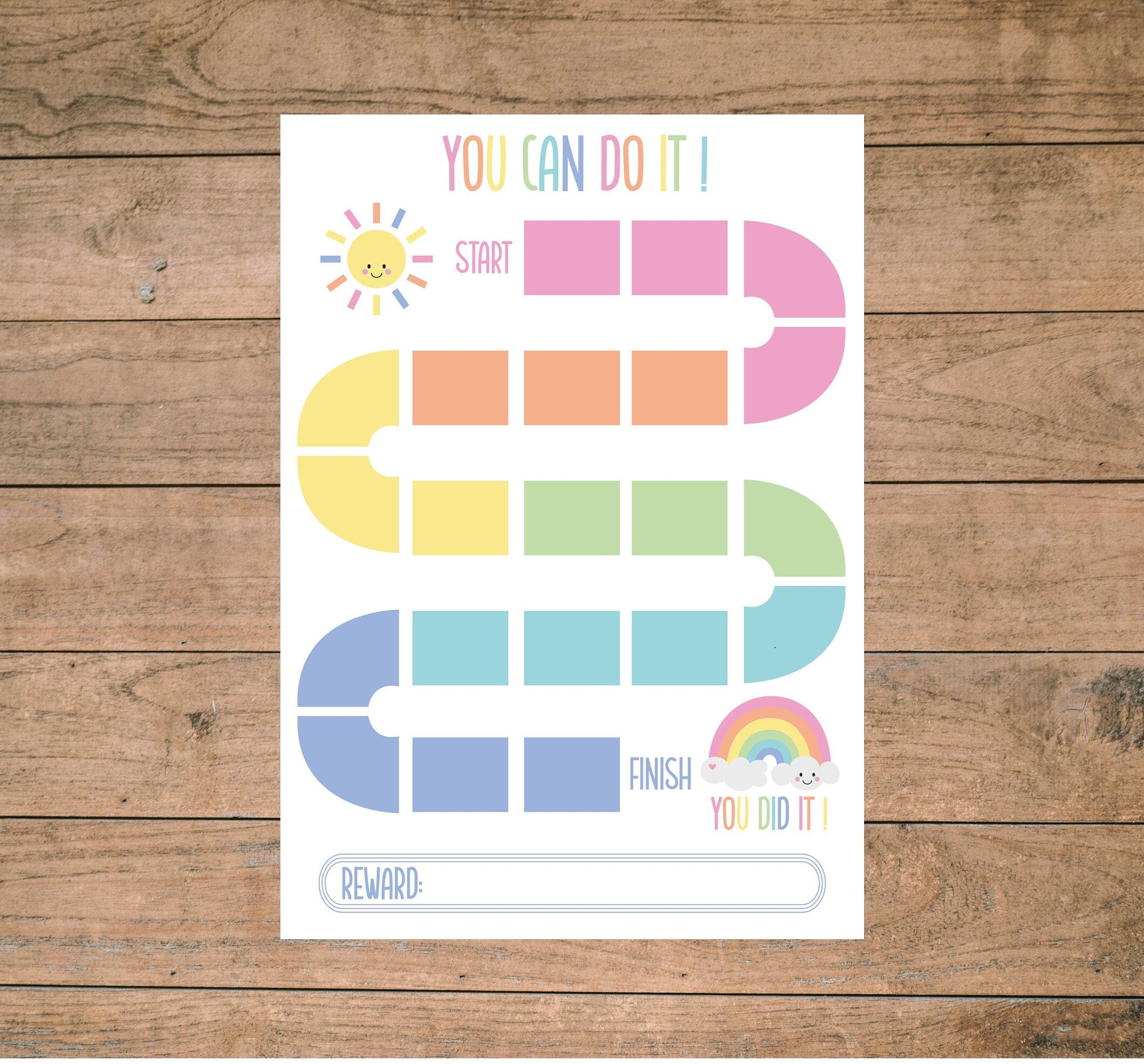 Rainbow Printable Reward Chart for Kids - Digital Download / Pastel ...