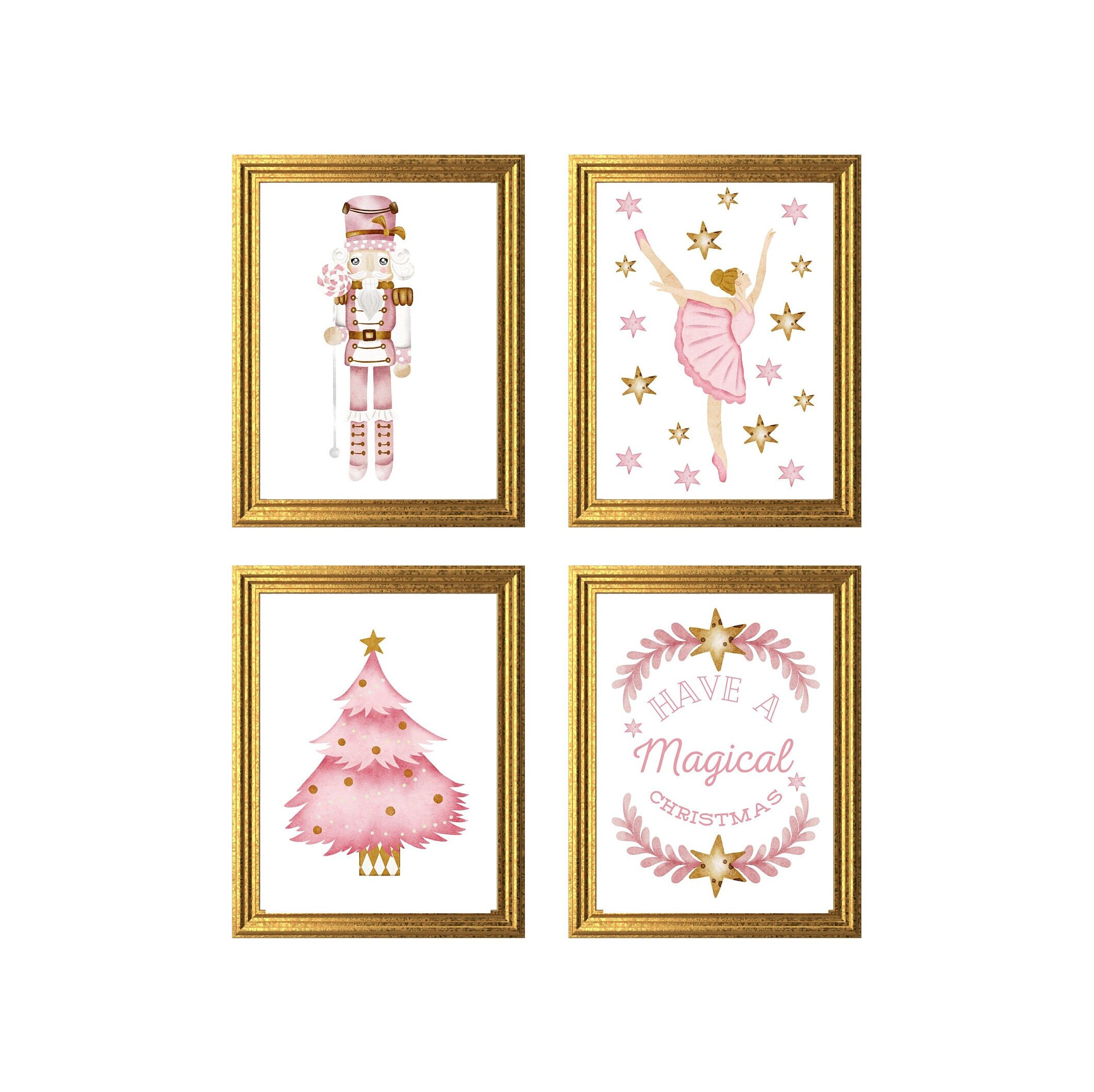 4 Printable Nutcracker Christmas Wall Art / Watercolor Christmas ...