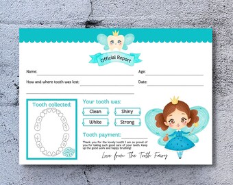 Printable Tooth Fairy Report for Boys /tooth Fairy Letter / Tooth Fairy ...