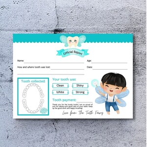 Printable Tooth Fairy Report for Boys /tooth Fairy Letter / Tooth Fairy ...
