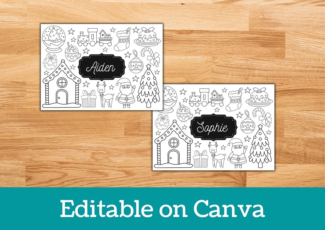 Editable Printable Christmas Colouring Placemats Christmas Colouring ...
