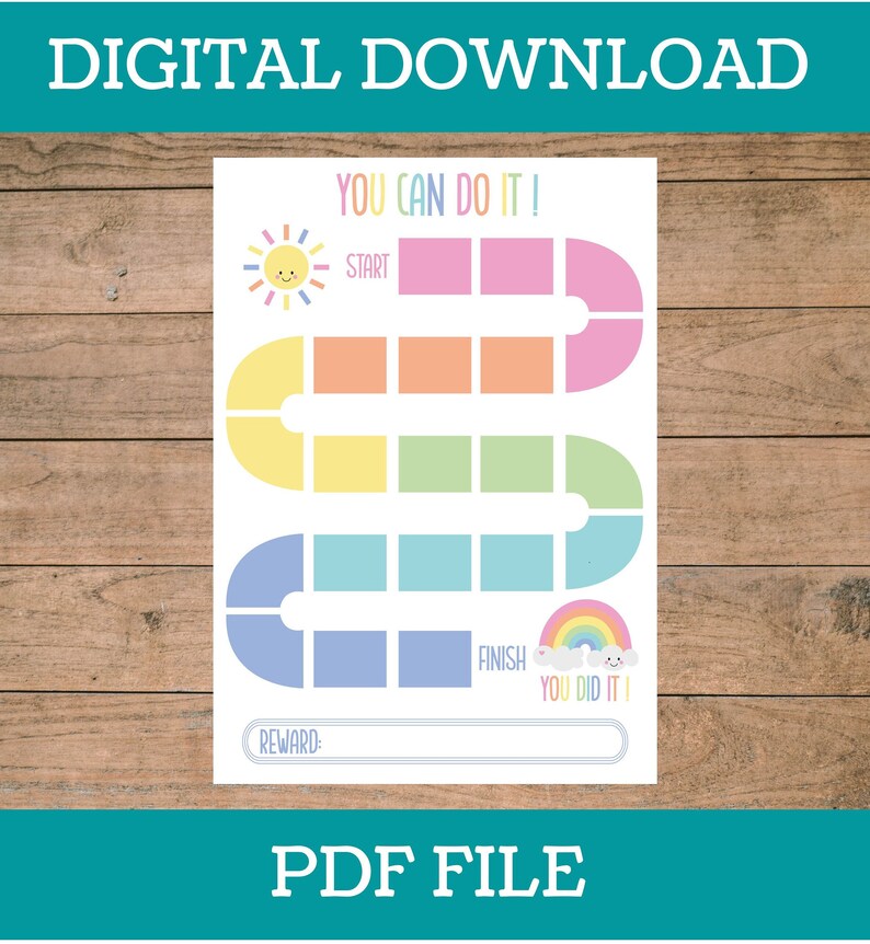 Rainbow Printable Reward Chart for Kids - Digital Download / Pastel ...