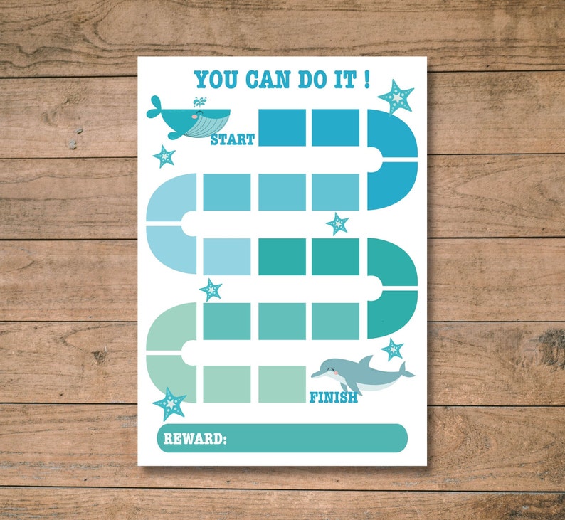 Sea Life Printable Reward Chart for Kids - Digital Download / Marine ...