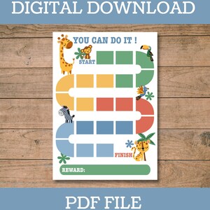 Safari Animals Printable Reward Chart for Kids - Digital Download ...