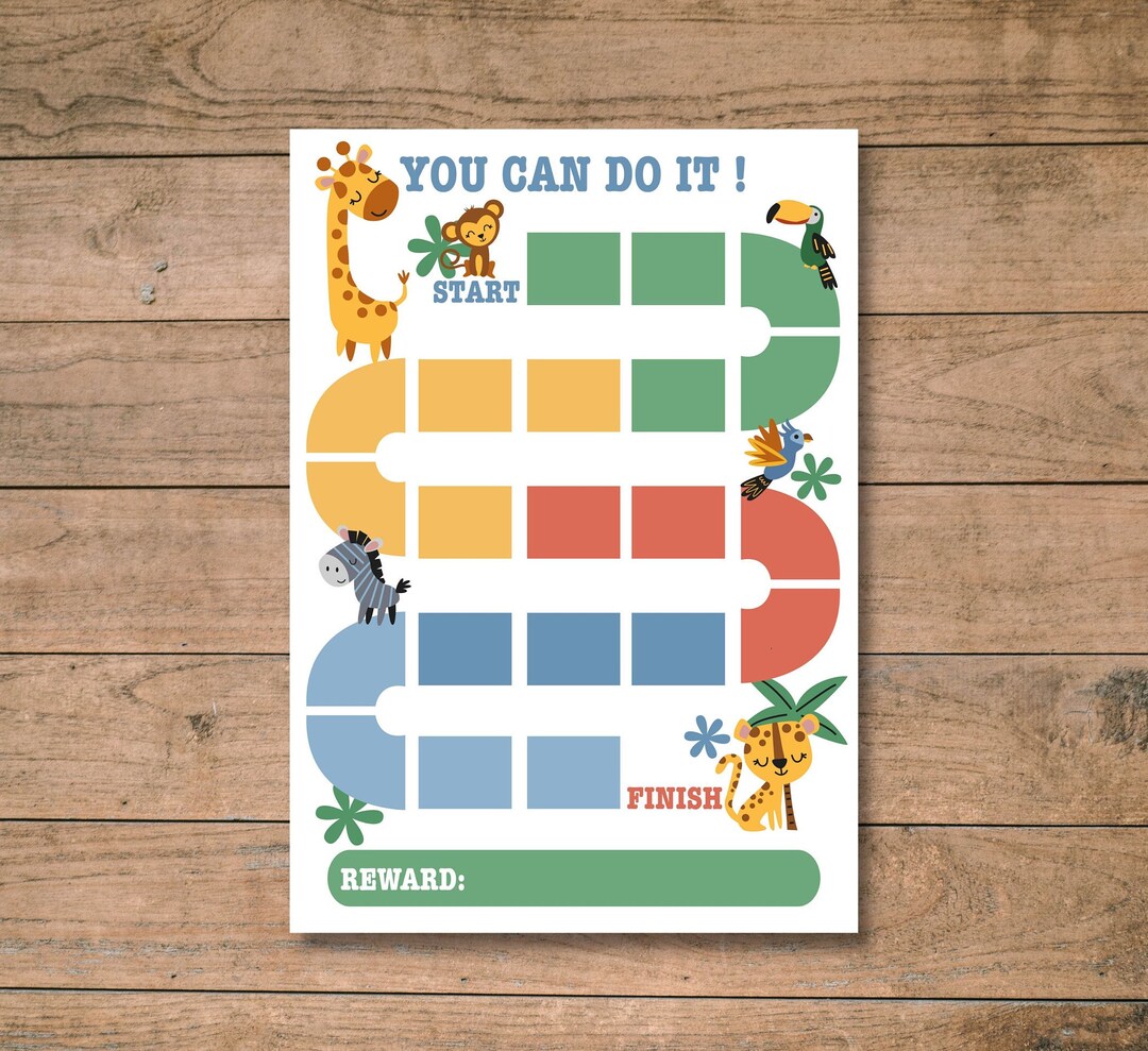 Safari Animals Printable Reward Chart for Kids - Digital Download ...