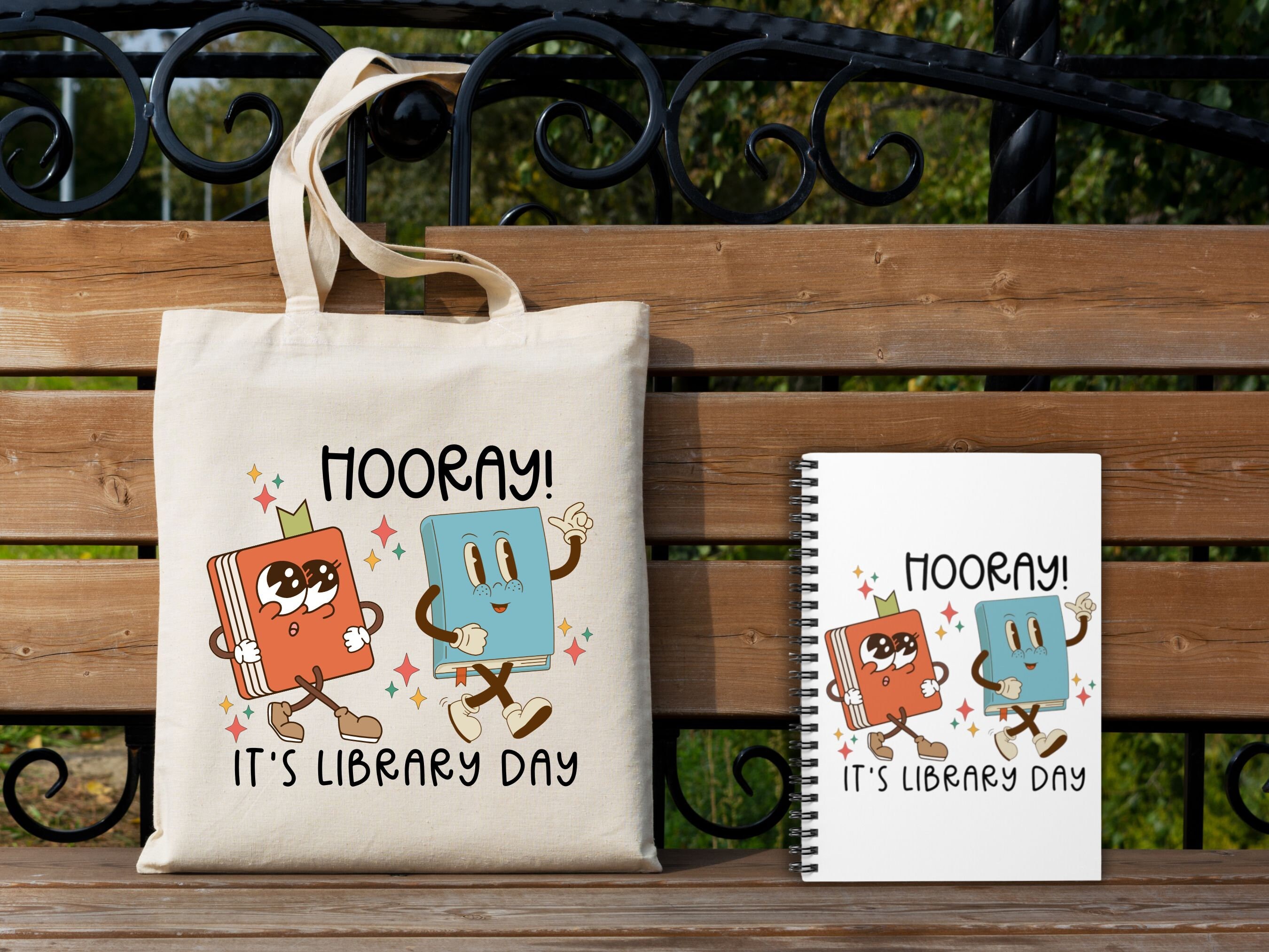 Hooray It's Library Day, Library Bag, Bookish Tote Bag, Book Lover Gift ...