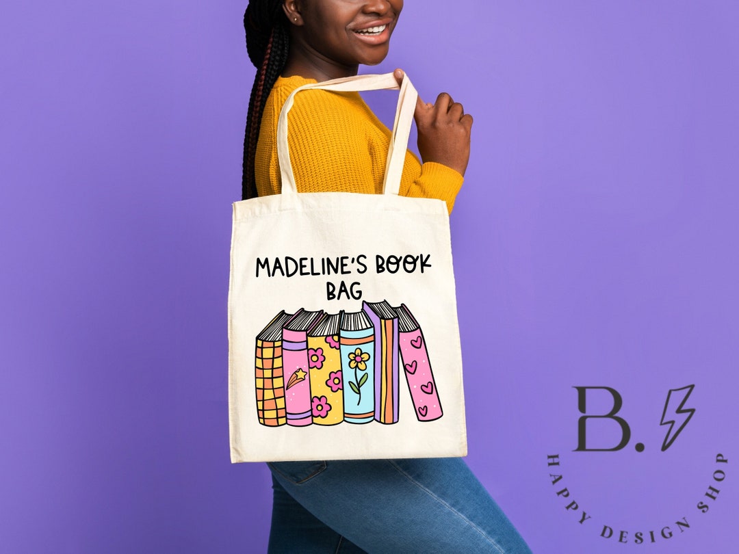 Personalized Book Bag,custom Book Lover Tote,customized Library Bag ...