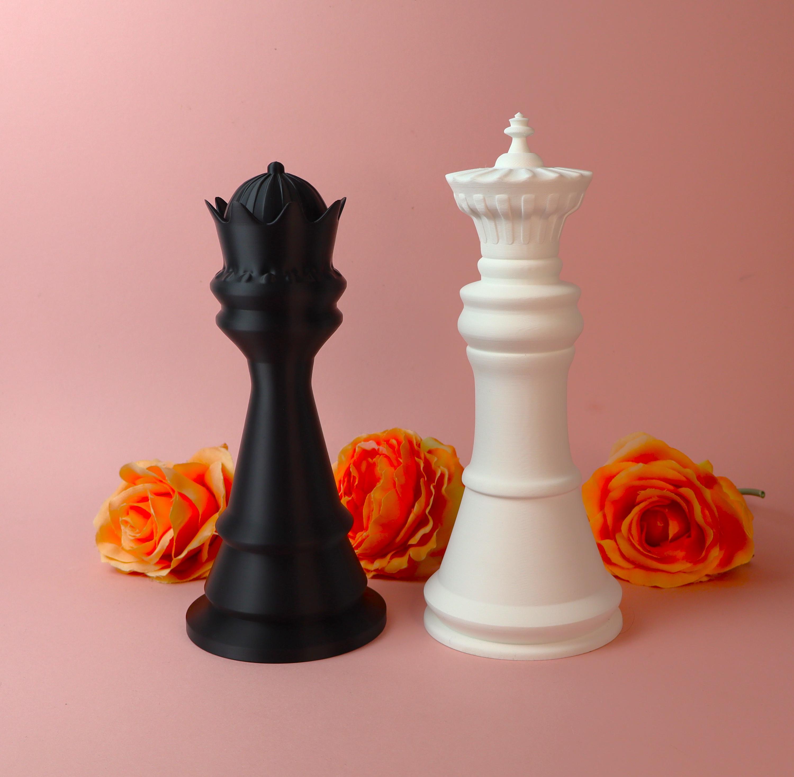 Large Chess Pieces King and Queen | Chess Ornaments | Chess Gifts ...