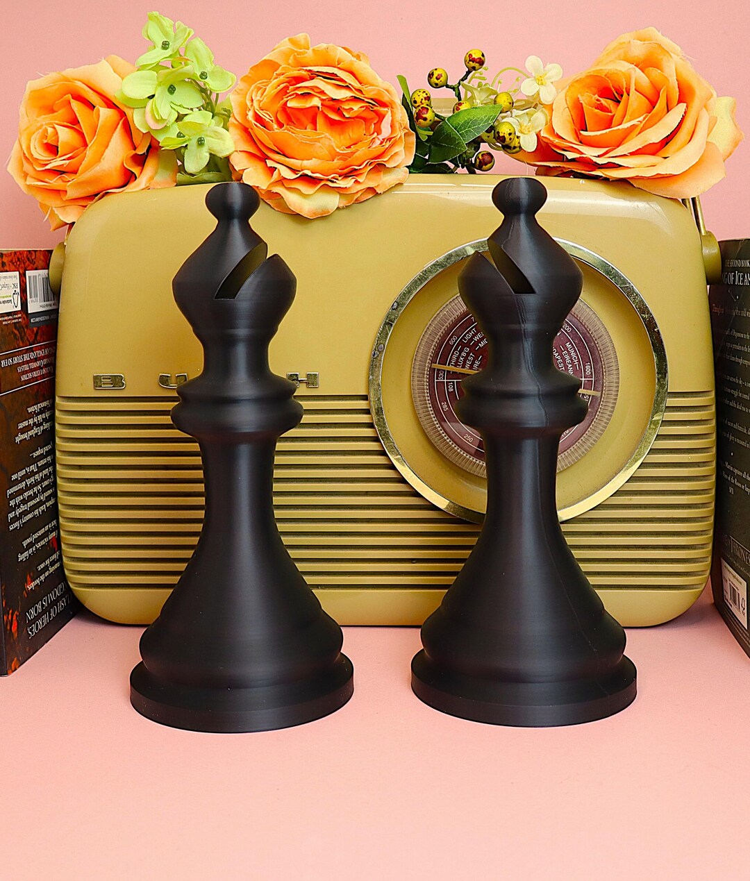 Giant Bishop Chess Pieces | Chess Decor | Chess Gifts | Large Black ...